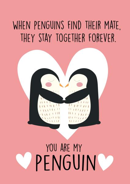 You Are My Penguin Valentines Card - Cute Valentine Day Card | thortful
