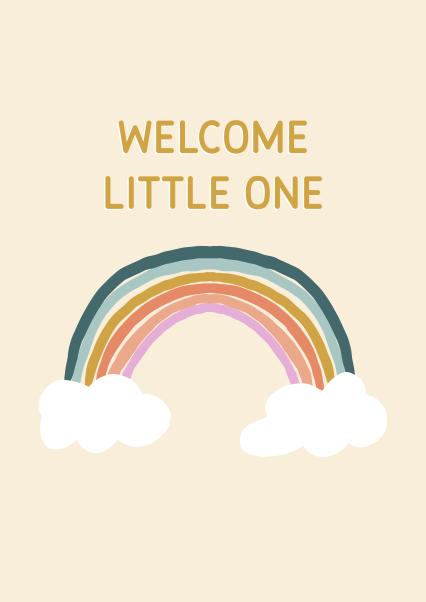 Welcome Little One Rainbow Baby card | thortful