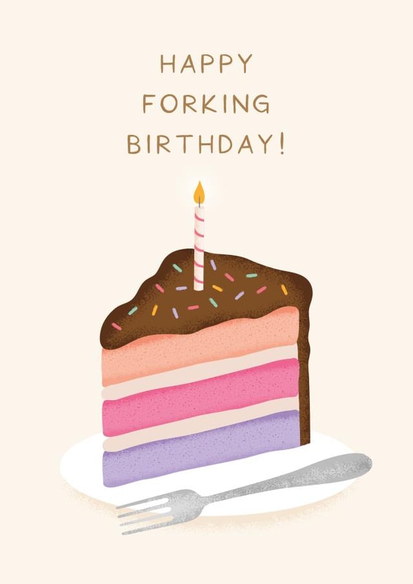 Happy Forking Birthday! - Birthday Card | thortful