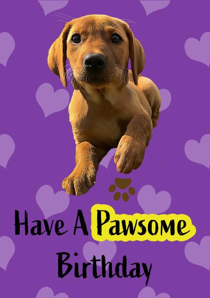 Super Cute Puppy Birthday Card - Have a Pawsome Birthday | thortful