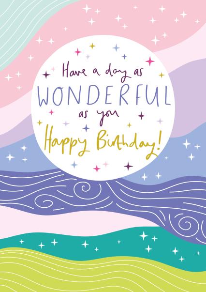 Thoughtful Birthday card - Colourful and modern pattern | thortful