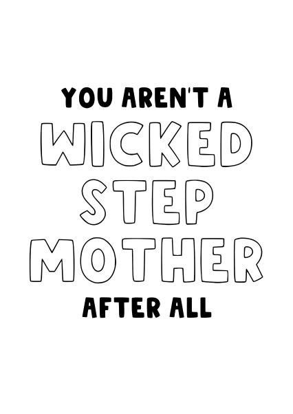 Funny Card For Step-Mum - Step Mum Card - Wicked Step-Mother - Mother's ...