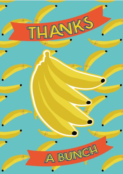 Cute Thanks A Bunch Banana's Card | thortful