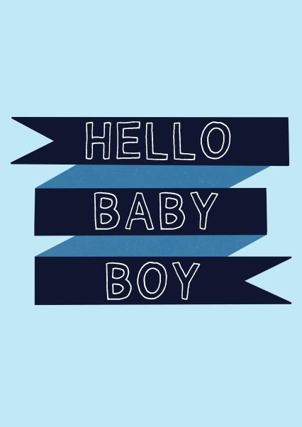 Cute New baby card - Hello Baby Boy | thortful