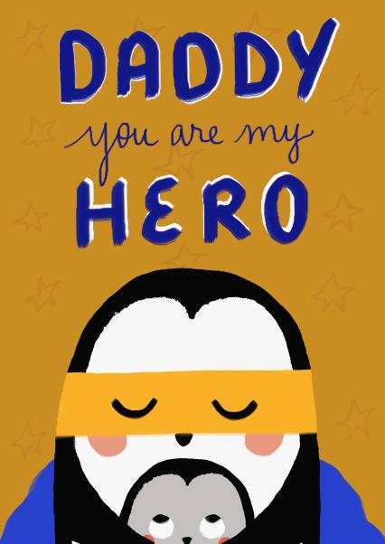 Cute Father's Day Card -Daddy - You are my Hero | thortful