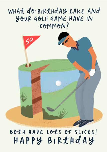 Funny Birthday Card - 50th - Golf Joke | thortful