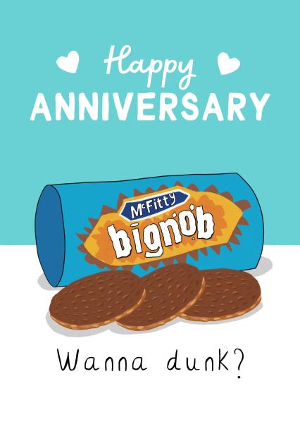 Funny Happy Anniversary McFitty Big Nob Card - perfect for Hob Nob ...