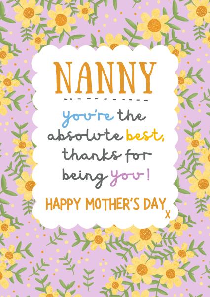 Pretty Mother's Day card - Nanny - From the Heart | thortful