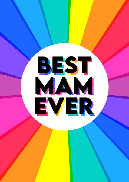 Colourful Mother's Day Card - Best Mam Ever | thortful