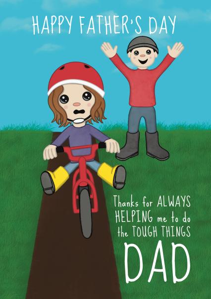 Heartfelt Father's Day Card - Thanks For Helping Me Ride A Bike | thortful