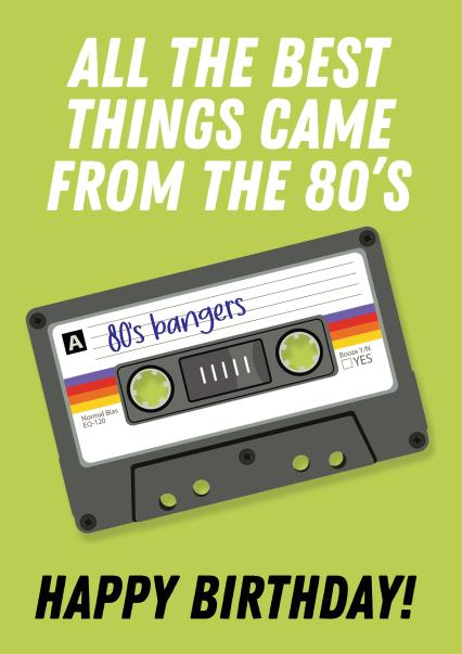 80s Bangers Mixtape Birthday Card | thortful
