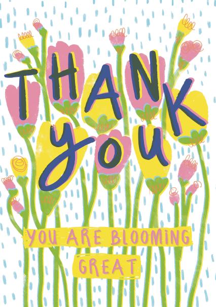 Cute Floral Thank You Pun Card Thortful