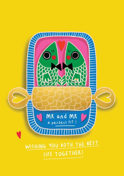 MR & MR, CUTE WEDDING CARD FOR GAY COUPLE. FOR THEM | thortful