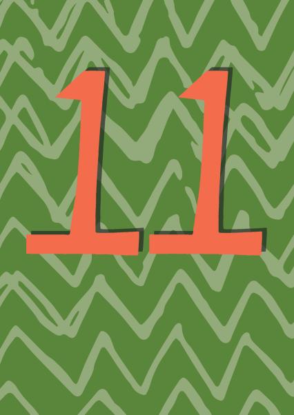 11th birthday card with colourful zig-zags - Simple eleven card | thortful