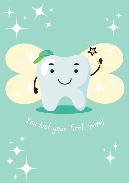 Cute Congratulations Card - Tooth Fairy - Lost your First Tooth | thortful