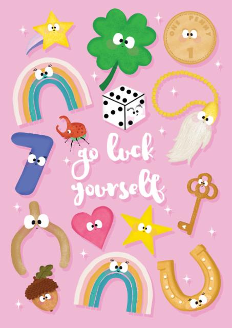 Cute But Cheeky Good Luck Card - Superstitions | thortful