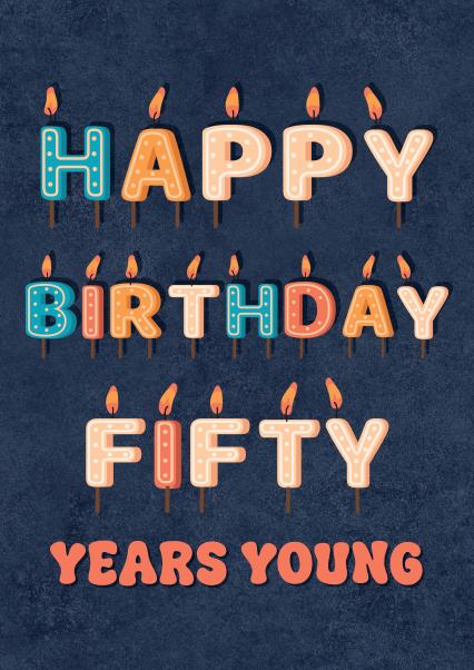 Cute 50th Birthday Card - Birthday Candle | thortful