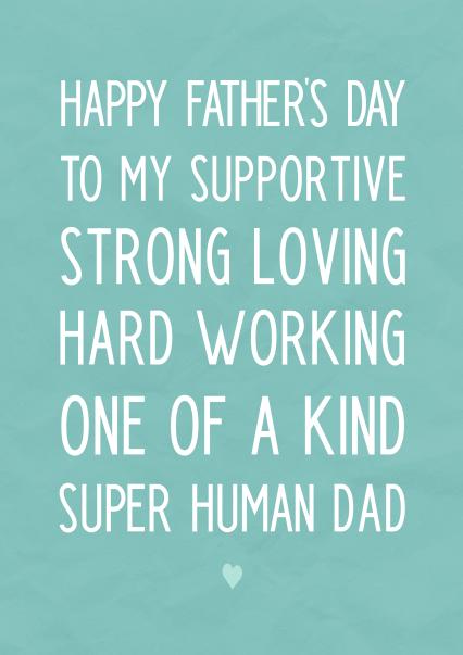 Fathers Day Card for Your Super Human Dad - Best Dad Card - Top Dad ...
