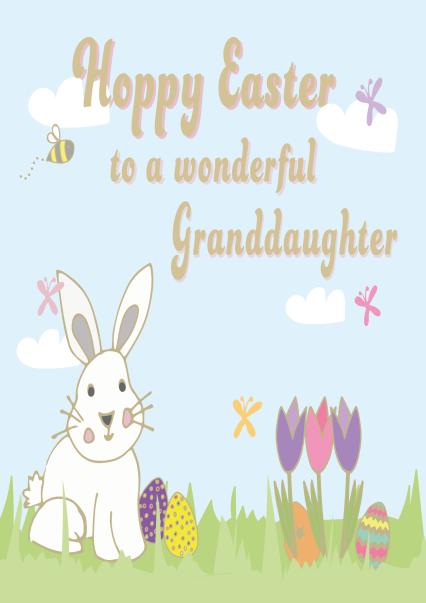 Cute Easter card for granddaughter - Easter bunny - Hoppy Easter | thortful