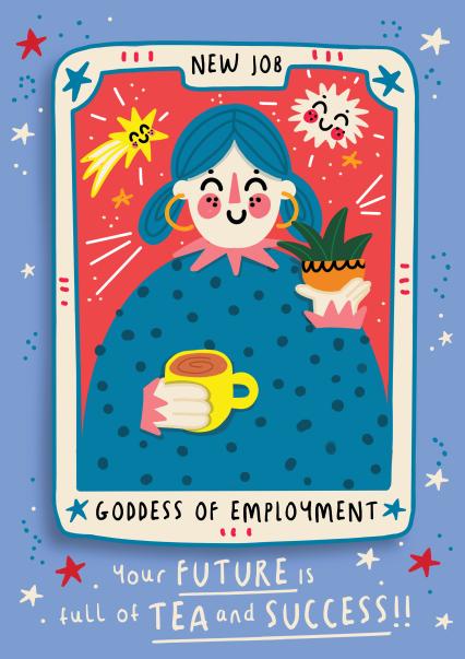 Cute New Job Card - Tarot - Your Future is Tea and Success | thortful