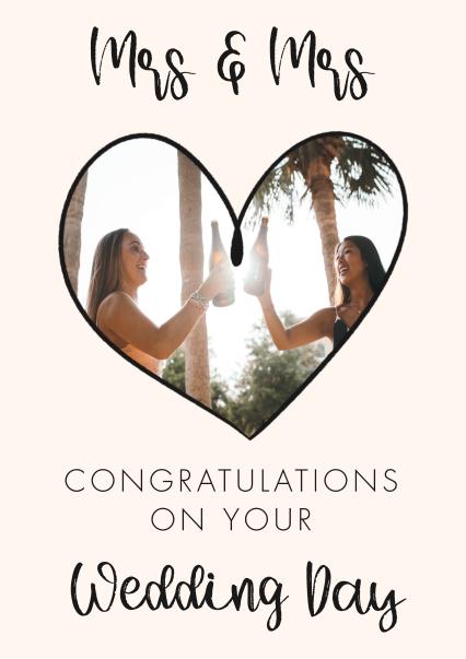 Mrs and Mrs Wedding Card - Congratulations of your Wedding Day - Mrs ...