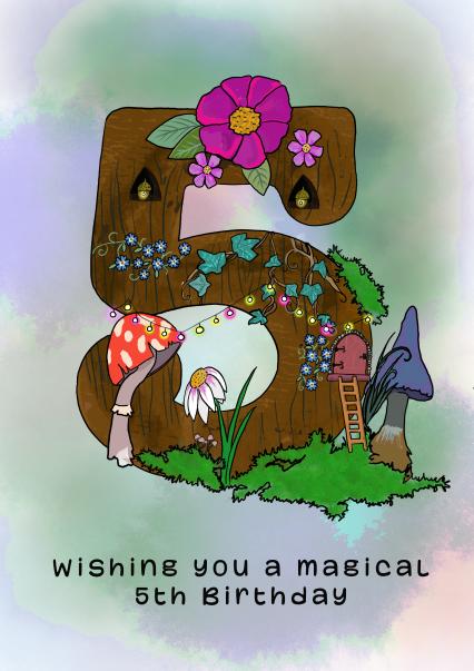 Magical Birthday Card - 5th - Fairy | thortful