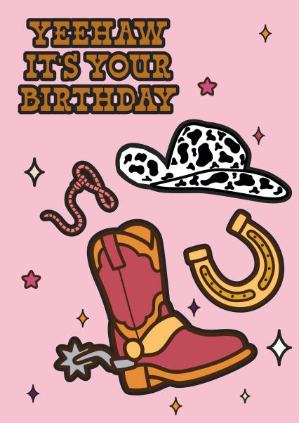 Cute Country Birthday Card - Yeehaw It's Your Birthday | thortful