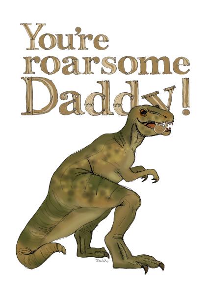 Funny T-Rex dinosaur Father's Day card | thortful