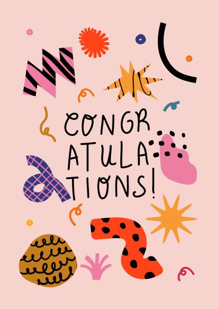 Cute Congratulations Card - Retro Shapes | thortful