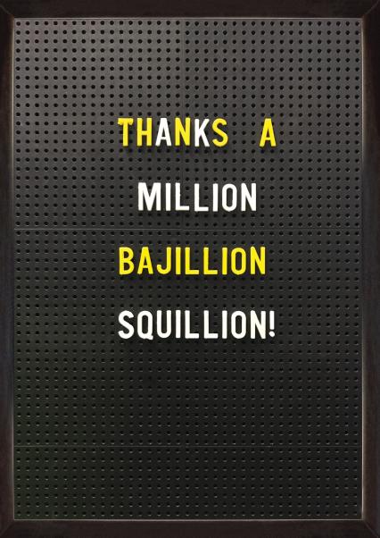 Thank You Card - Peg Board - Million Bajillion Squillion! | thortful