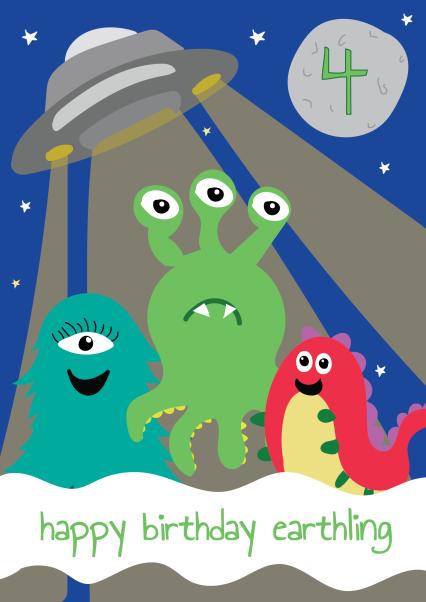 Happy Birthday earthling- Happy 4th Birthday | thortful