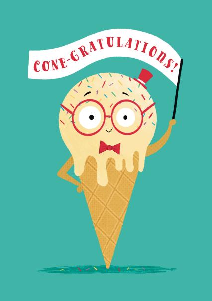 Funny Cone-gratulations Ice Cream Card | thortful