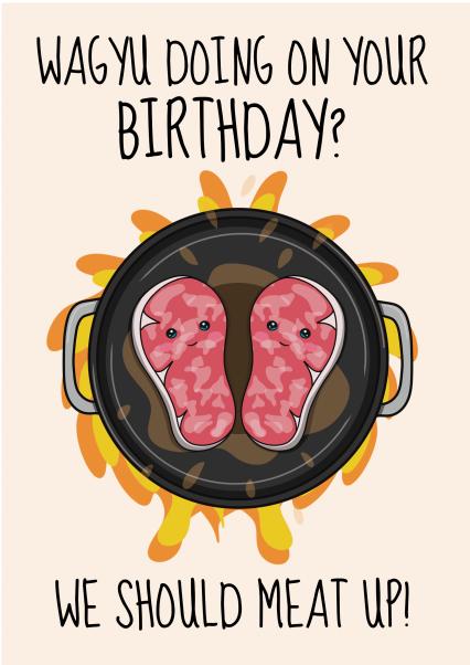 Funny Birthday Card - Wagyu Beef Pun | thortful