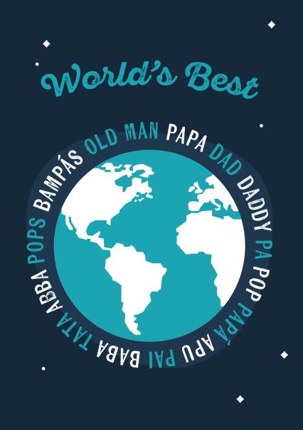 Heartfelt card for Father - translated into multiple languages World's ...