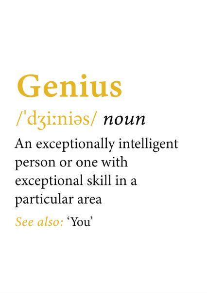 Cute GCSE A-Level Exam Results Card - Genius - Well Done On Passing ...