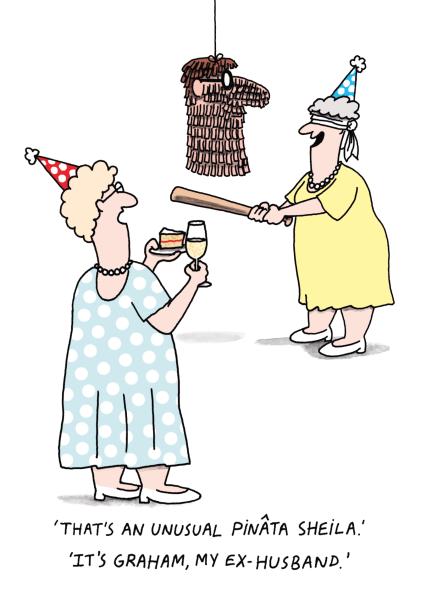 Funny Cartoon Birthday Card for Friend or Relative - Unusual Pinåta ...