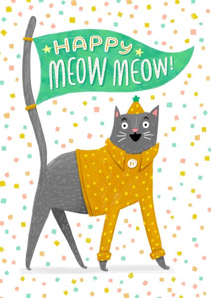 Funny celebration card - Happy meow meow! | thortful