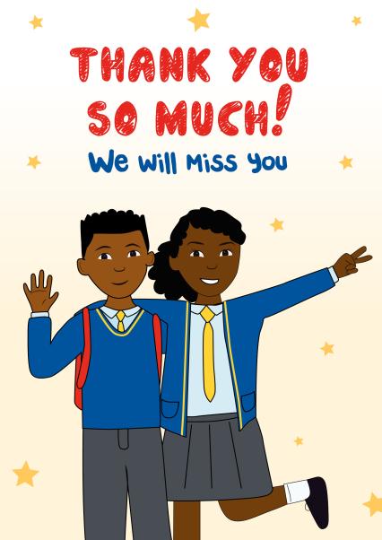 Cute card for a teacher who will be missed | thortful