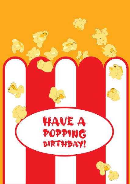 Fun, funny and cute play on words popcorn Birthday card | thortful