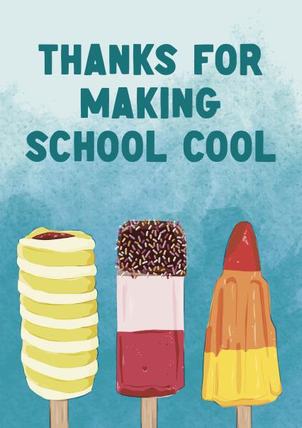 Cool Teacher Thank You End of Term Ice Cream Lolly Card | thortful