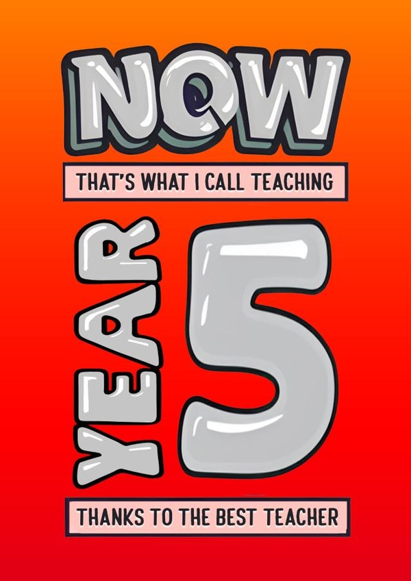 Cute best teacher card for year 5 pupils | thortful