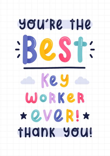 Best Key Worker Ever Thank You Teacher Card | thortful