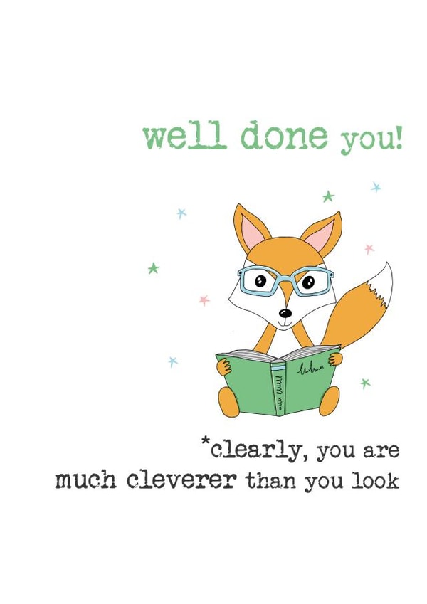 Cute Congratulations Card - Fox - Cleverer Than You Look | thortful