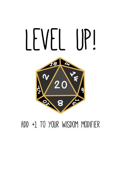 Dungeons And Dragons ‘Level Up’ Birthday Card - Funny D&D Adventure ...