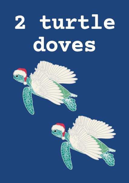 Funny 2 turtle doves Christmas card - 12 days of Christmas | thortful