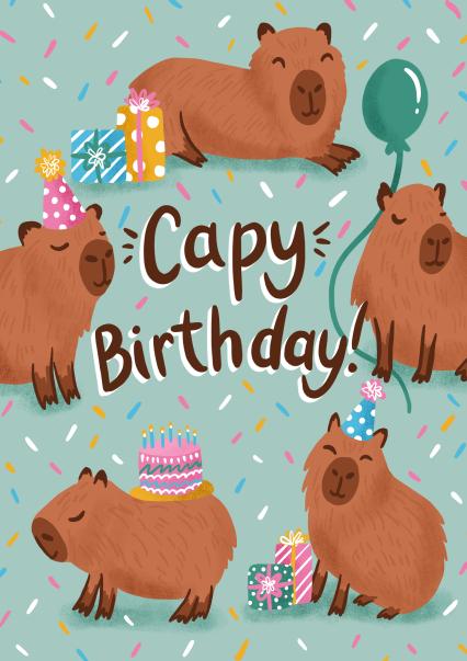 Cute Birthday Card - Capybara - Pun | thortful