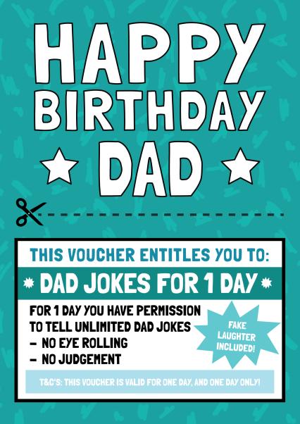 Funny Birthday Card - Dad Joke Voucher - Coupon | thortful