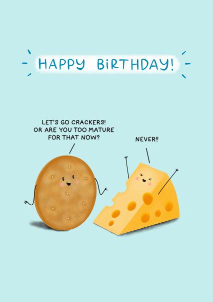 Funny Birthday Card - Cheese and Cracker | thortful