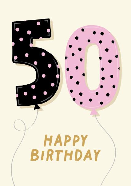 Cute Birthday Card - 50th - For Her | thortful