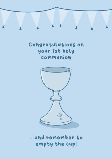 Funny Faith Card - 1st Holy Communion - Male | thortful